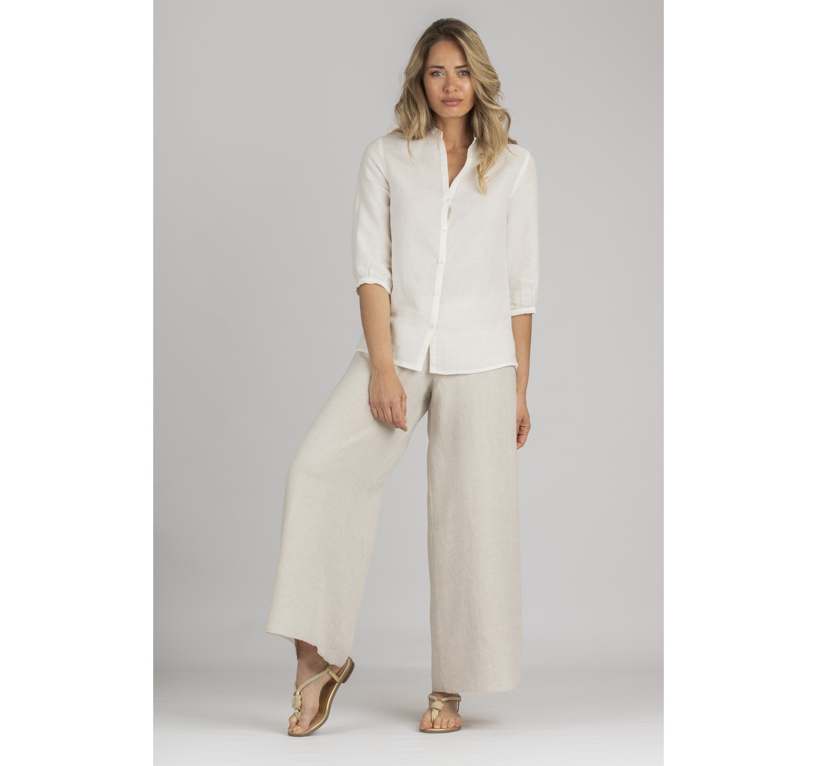 CHEMISE CELIA POUR FEMME EN LIN BLANC