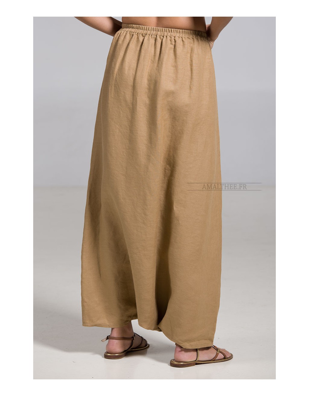 SAROUEL JUPE EN LIN HAVANE